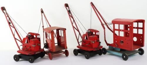 Four Tri-ang Pressed Steel Cranes, circa 1960
