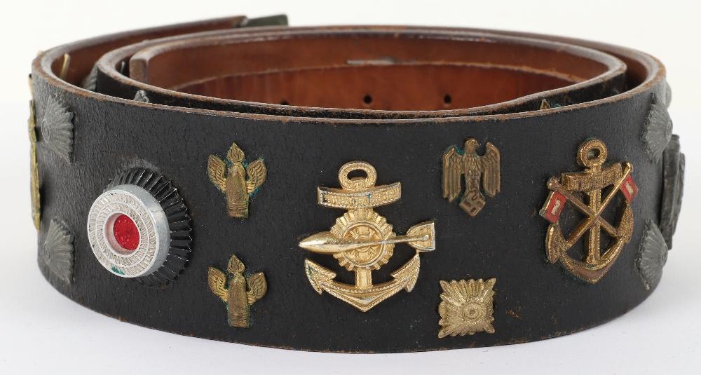 WW2 German Belt Decorated with Kriegsmarine Insignia
