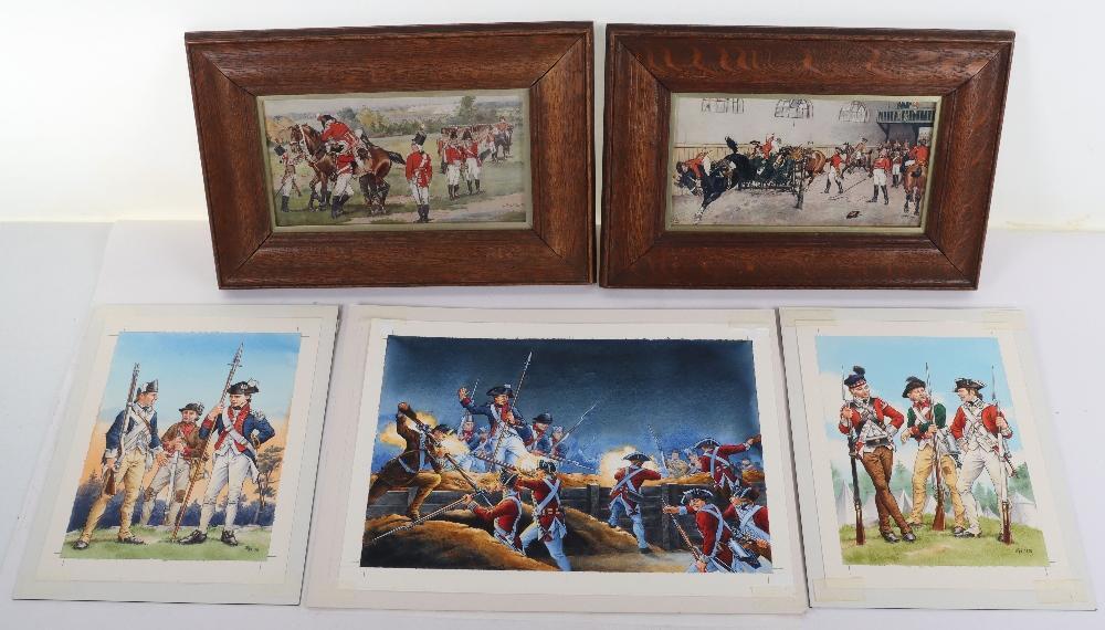 Three Original Paintings of American Revolutionary Uniforms Produced by ...