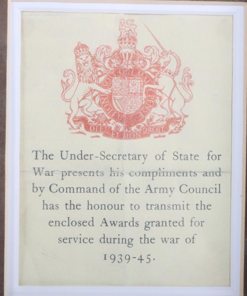 Framed WW2 Campaign Medal Group of Trooper A E Dearman Royal Armoured ...