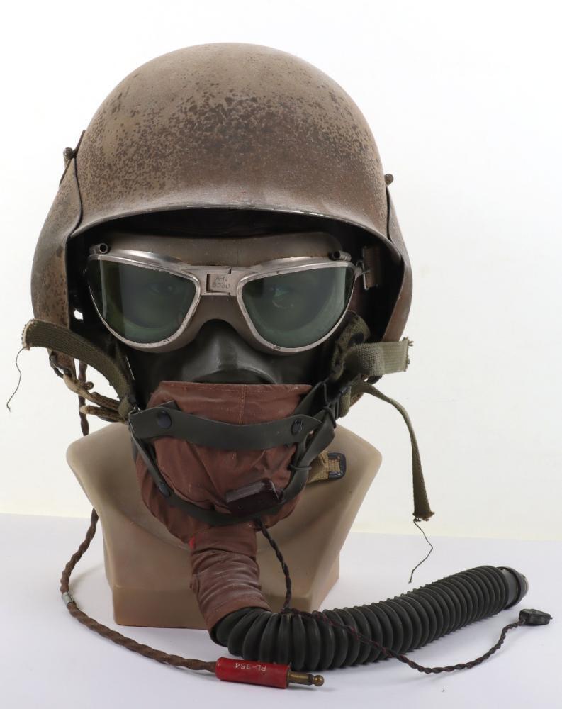 WW2 USAAF Aircrew Air Gunners Steel Helmet and Flying Helmet Set