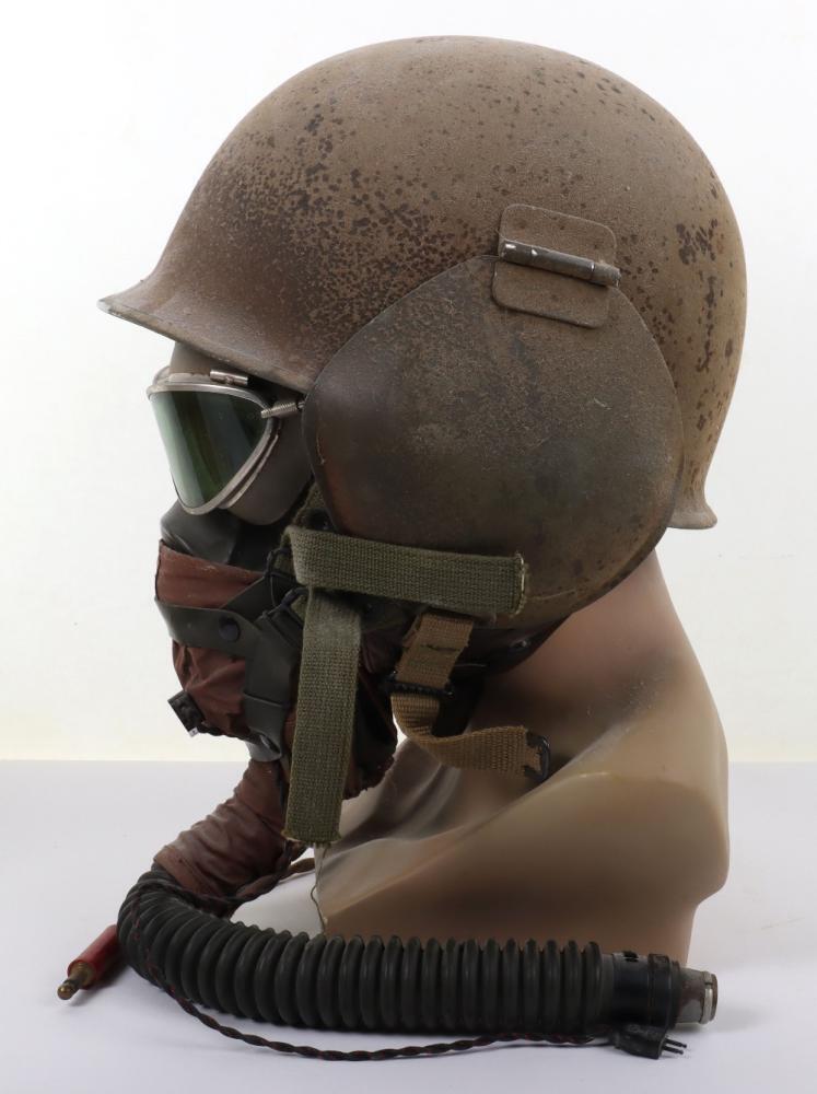 WW2 USAAF Aircrew Air Gunners Steel Helmet and Flying Helmet Set