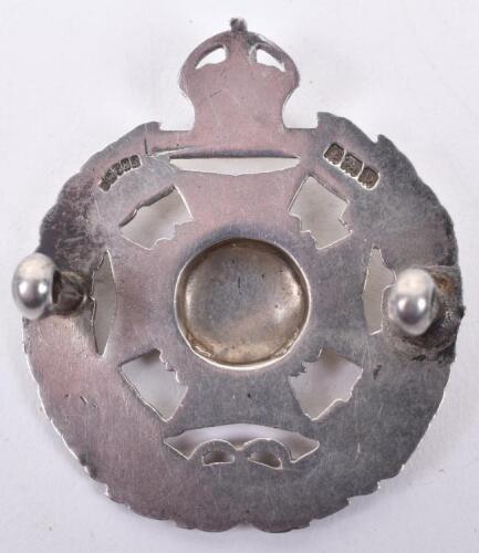 Rare Tower Hamlets Rifles Hallmarked Silver Officers Cap Badge