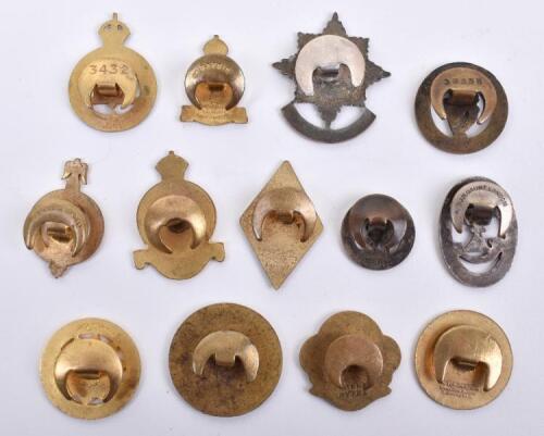 Selection of Post WW1 Old Comrades Association Regimental Lapel Badges