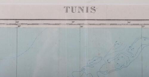 WW2 German 1941 Coloured Map of Tunisia