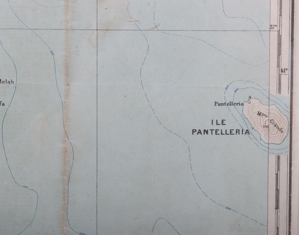 WW2 German 1941 Coloured Map of Tunisia