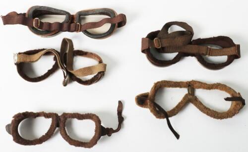 Five Pairs of Aviators Flying Goggles