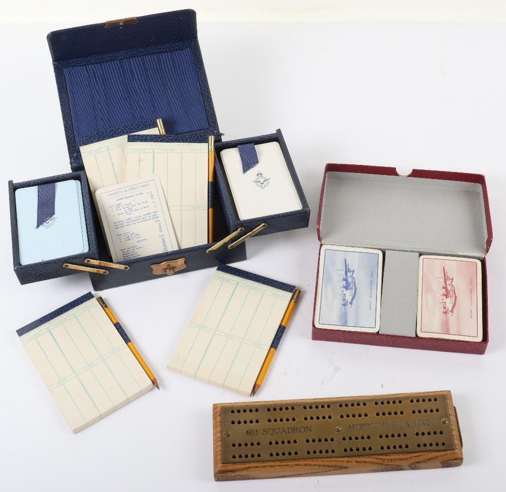 RAF Boxed Playing Card Sets and Cribbage Board
