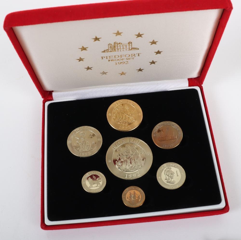 Two Piedfort Proof 1992 Ecu sets