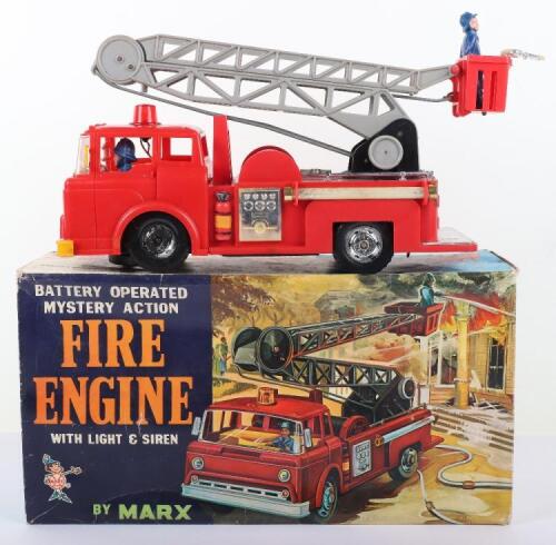 Marx Toys Battery Operated Fire Engine with Light & Siren