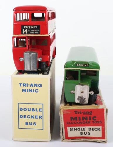 Two Tri-ang Minic buses