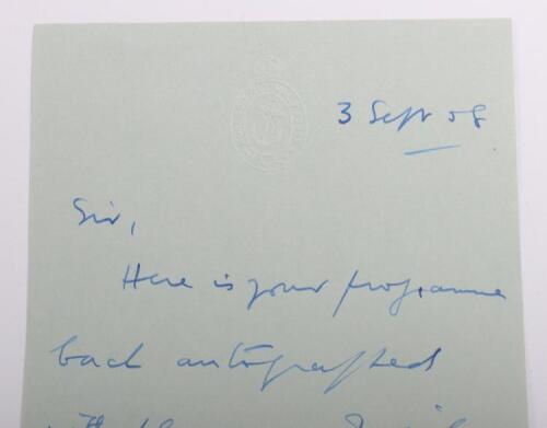 Signed Letter by Rear Admiral Anthony Miers VC