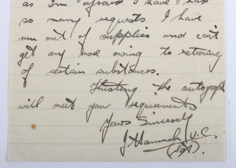 Rare Signed Letter of Royal Air Force Victoria Cross Winner Sergeant ...