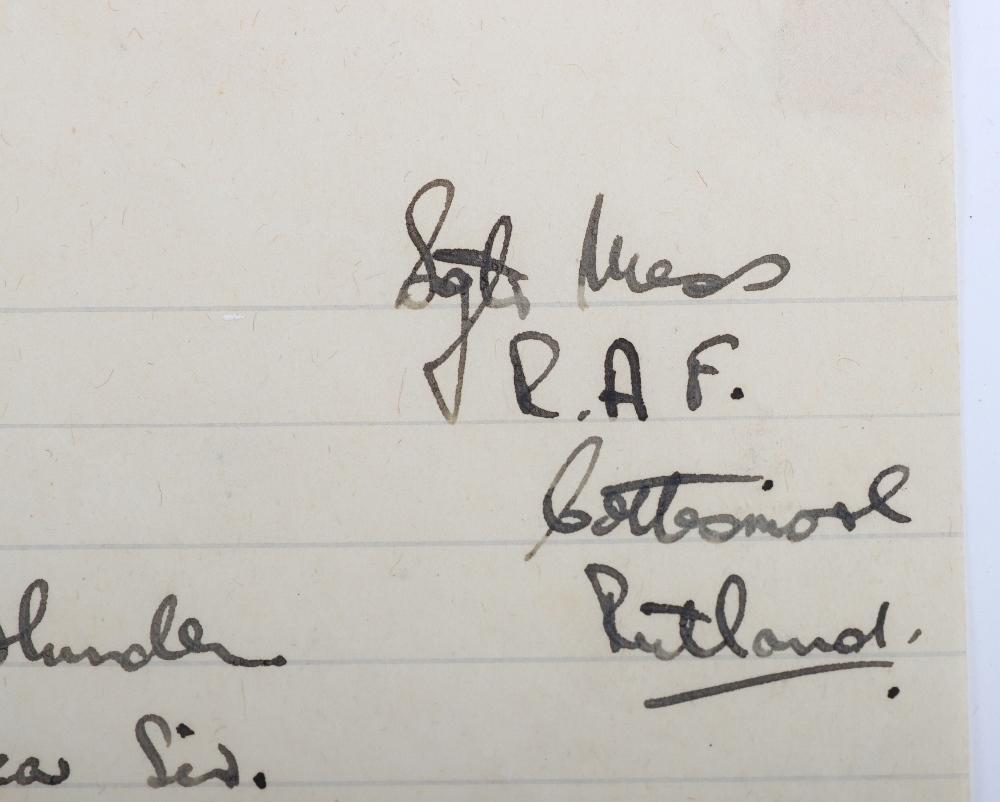Rare Signed Letter of Royal Air Force Victoria Cross Winner Sergeant ...