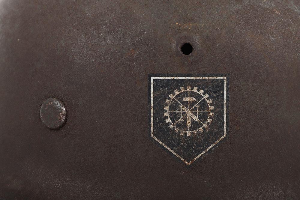 WW2 German M42 TENO Single Decal Helmet: