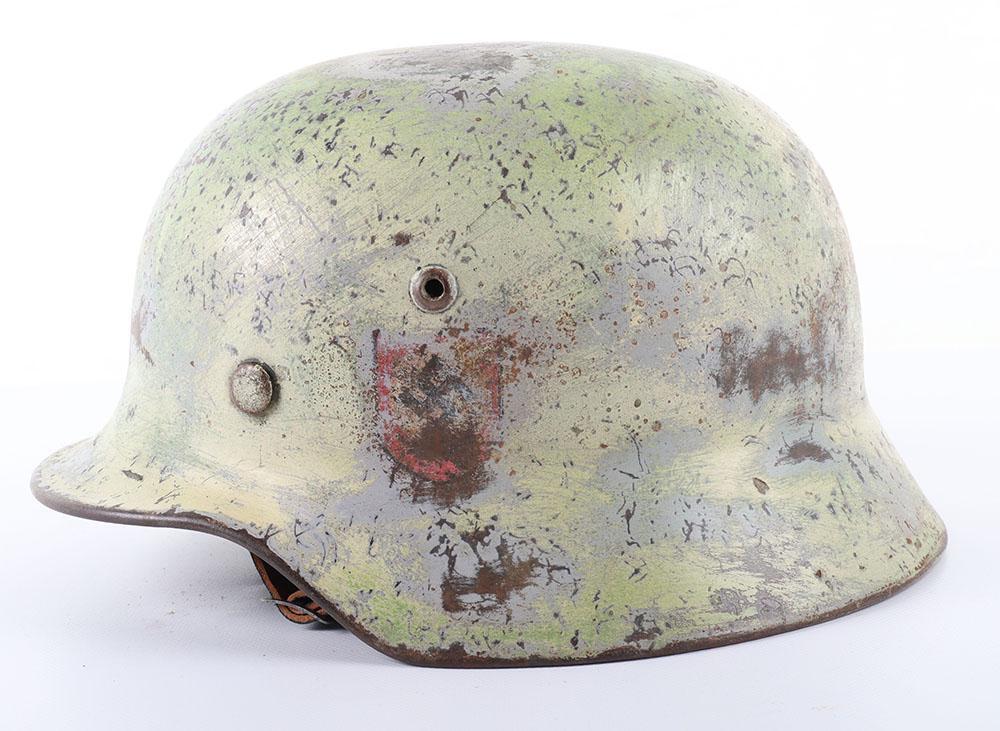 WW2 German SS double Decal Camo Helmet