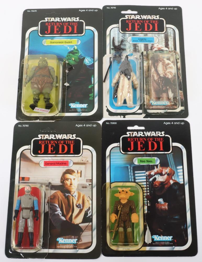 Four Opened Vintage Return of The Jedi Star Wars carded Figures