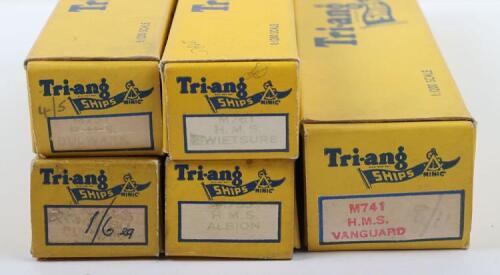 Five boxed Tri-ang Minic 1:1200 scale Military ships