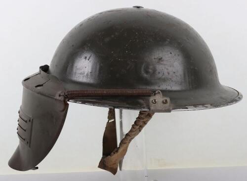 Scarce WW2 British Steel Helmet with Bomb Disposal Splinter Visor Shield