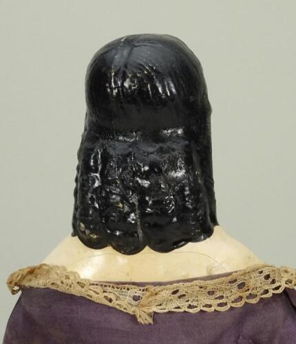 All original papier-mache shoulder head lady doll, German circa 1840,