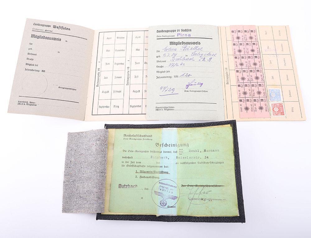 3x Third Reich Luftschutz Documents