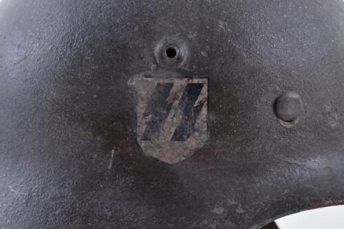 Waffen-SS Single Decal Steel Combat Helmet
