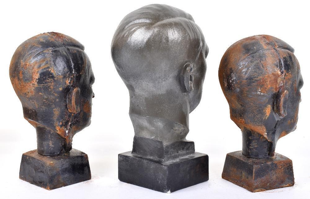 3x Adolf Hitler Head Table Busts
