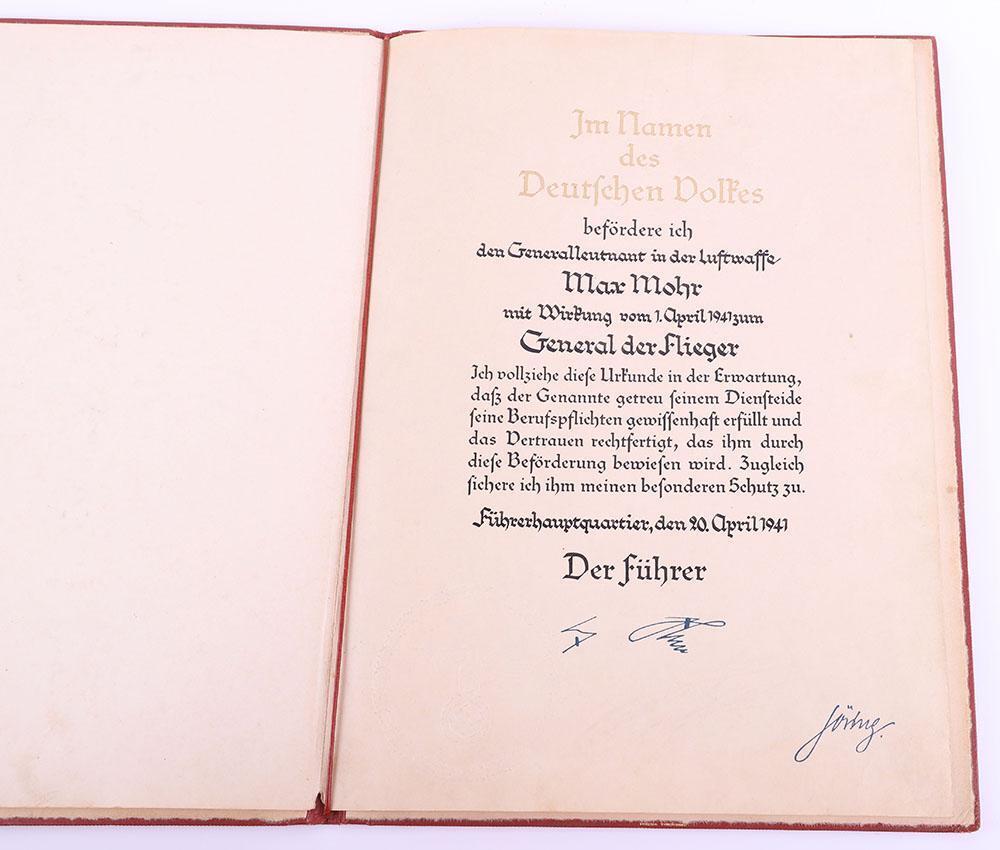Scarce WW2 German Luftwaffe Generals Formal Promotion Document in ...