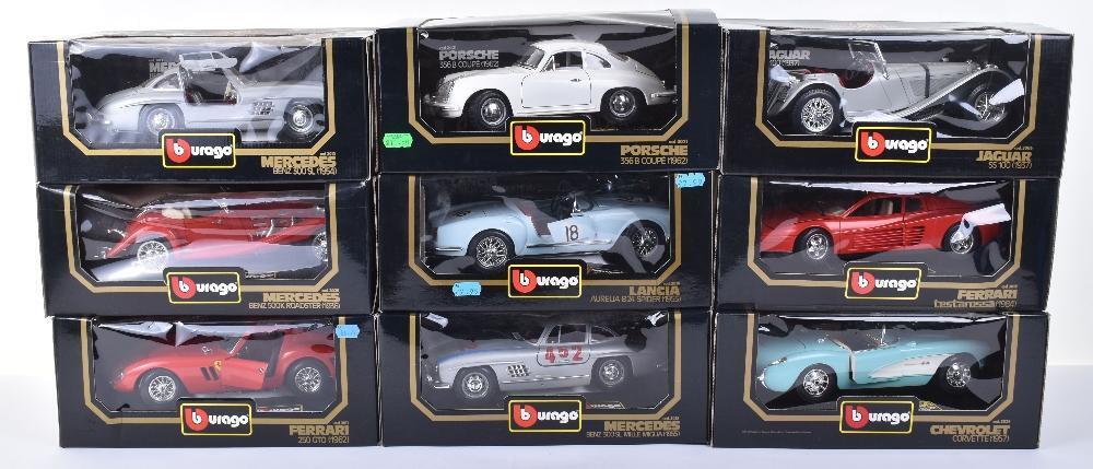 Eighteen Boxed Burago 1/18th Scale Model