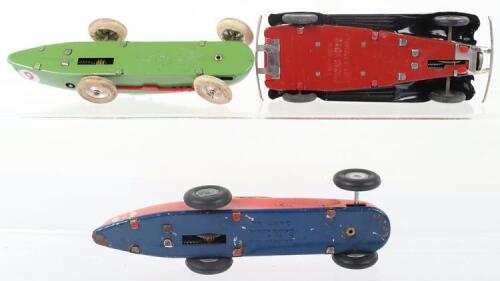 Tri-ang Minic 17M Vauxhall tourer and two Racing cars