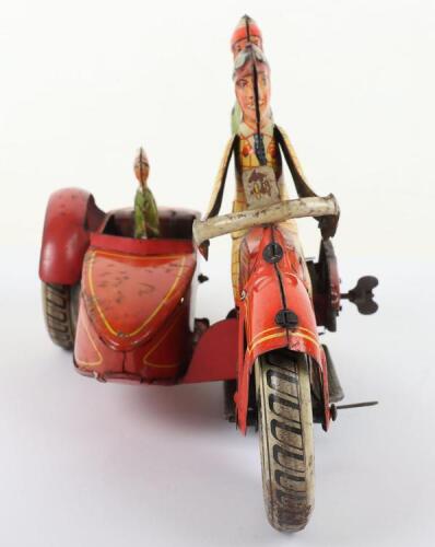 Large and rare Tipp & Co clockwork Motorbike with sidecar, German 1926