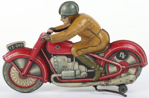 Early Pre War Technofix Tinplate Motorcycle