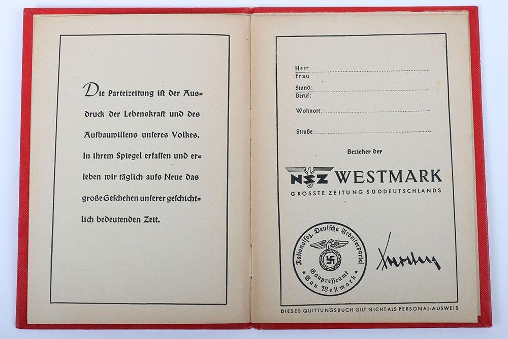 Third Reich NSZ Westmark Newspaper Book
