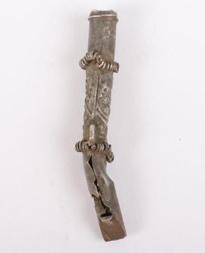 A post-medieval Tudor silver hawking whistle, 16th Century