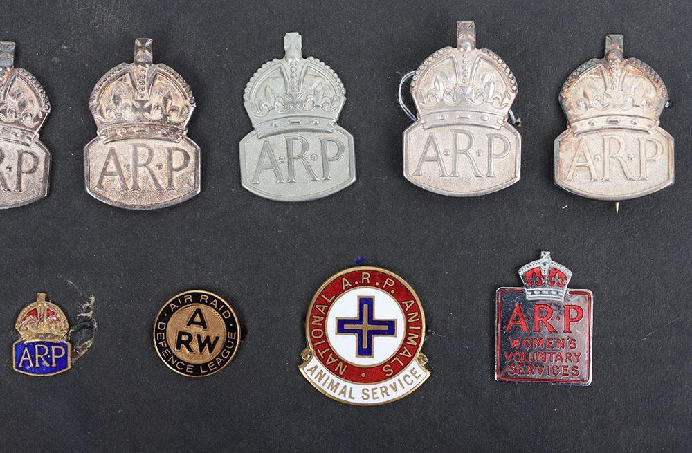 Board of WW2 British Home Front Enamel Lapel Badges