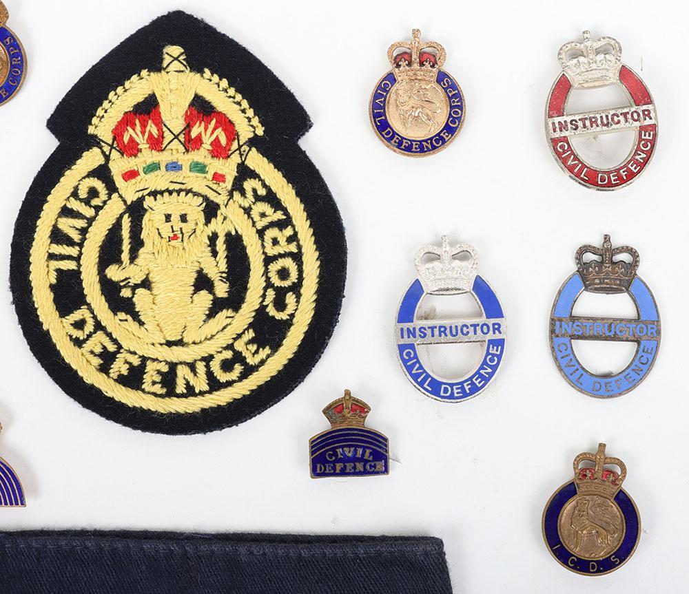 Board of WW2 British Home Front / Civil Defence Badges and Insignia