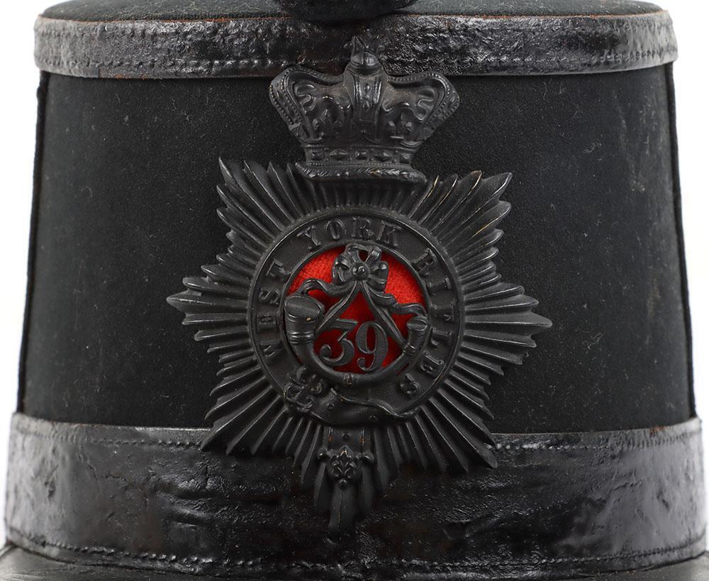 Victorian 39th West York Rifle Volunteers Officers Quilted Shako 1869-78