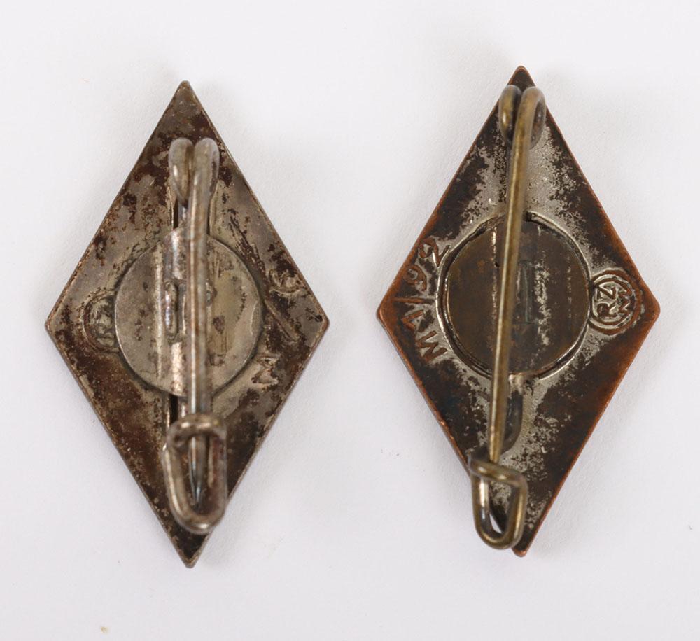 2x Hitler Youth Membership Badges