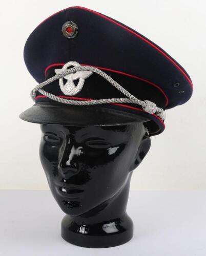 Third Reich Fire Brigade Officers Peaked Cap