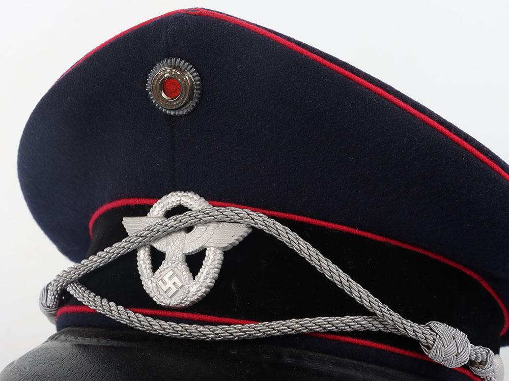 Third Reich Fire Brigade Officers Peaked Cap