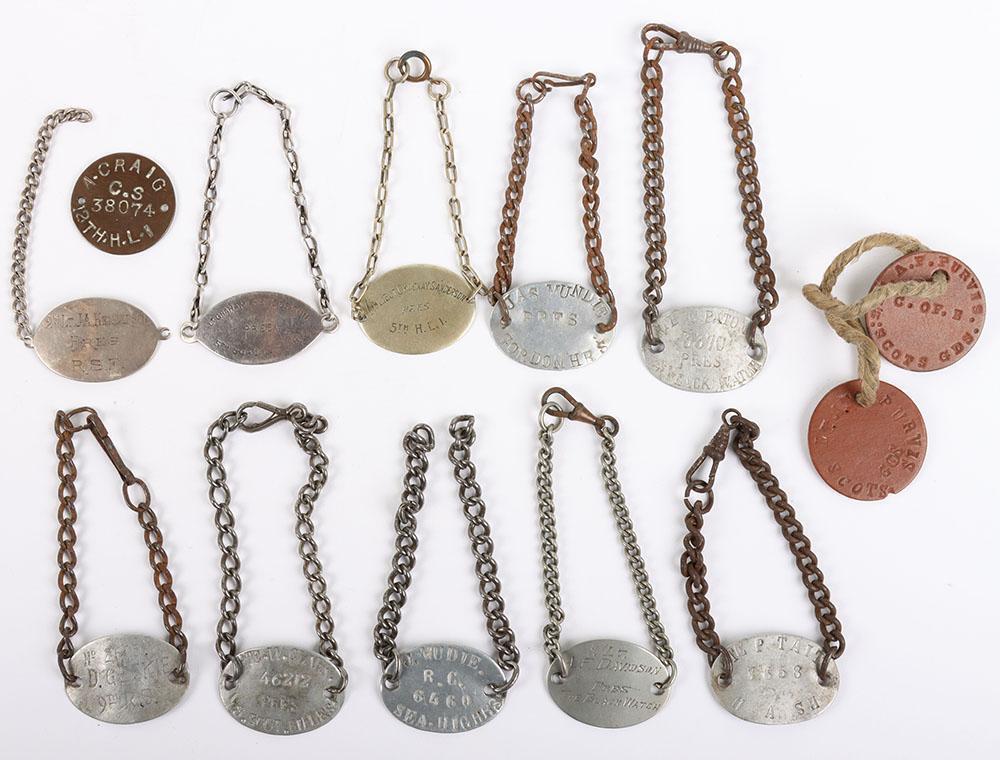 Grouping of WW1 Scottish Regiment Officers and Enlisted Ranks Identity ...