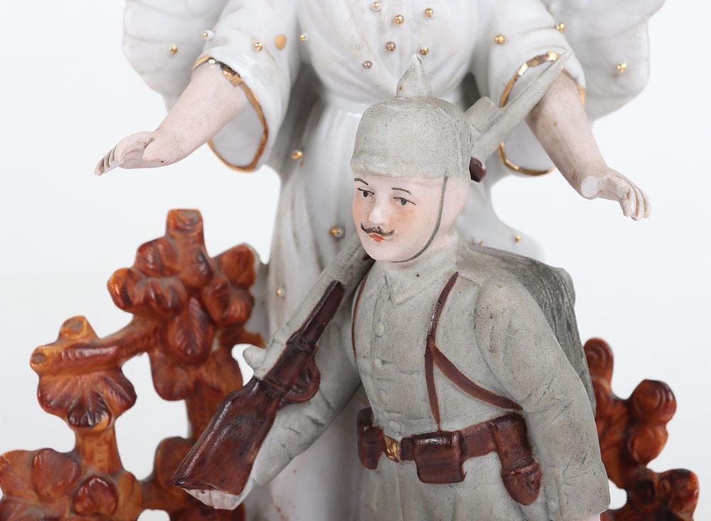 Porcelain Figure of WW1 German Soldier and Angel