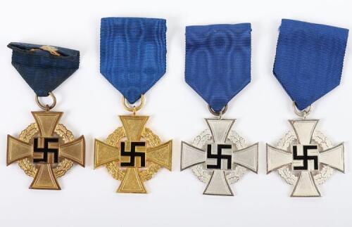 4x Third Reich Faithful Service Decorations