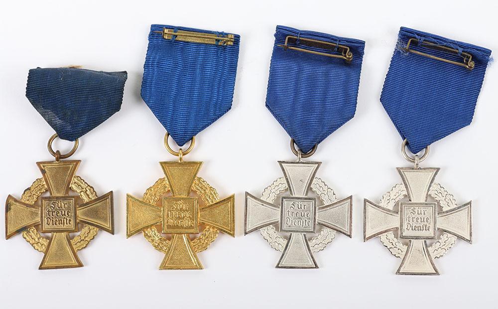 4x Third Reich Faithful Service Decorations