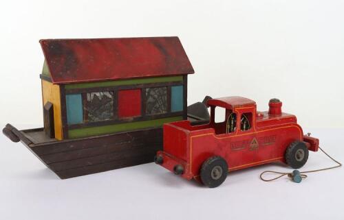 Wooden Noah’s Ark, Tri-ang Puff Puff train and other toys, 1950s