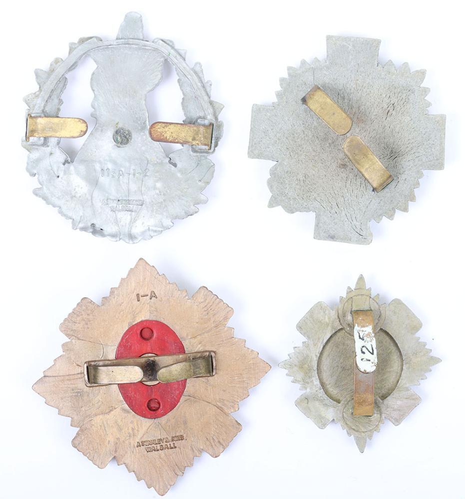 4x WW2 British War Economy Scottish Regiments Plastic Cap Badges