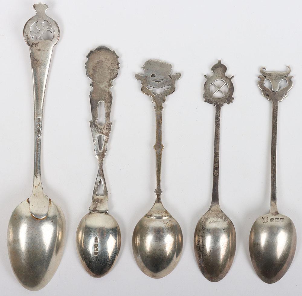 5x Indian Army Silver Regimental Spoons