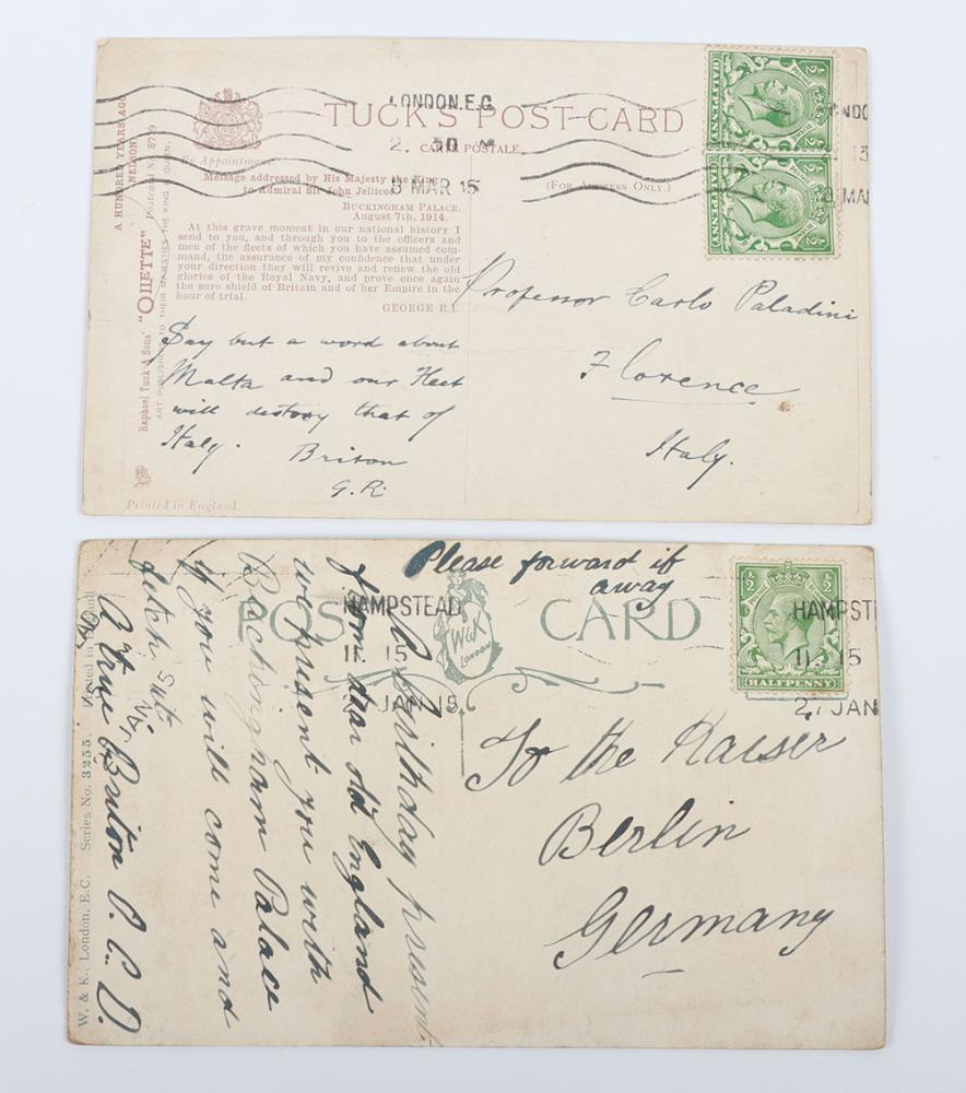 An Interesting Grouping of Postcards and Letters Sent to Kaiser Wilhelm ...