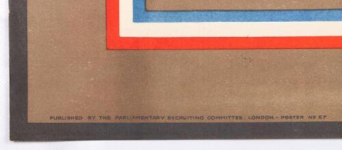 WW1 Parliamentary Recruiting Poster No 67 ‘Men – To Delay Is Dangerous ...