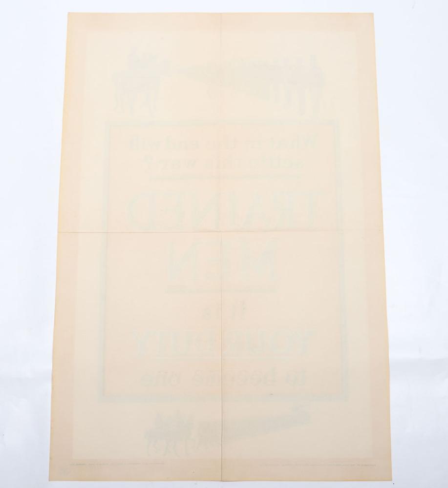 WW1 Parliamentary Recruiting Poster No 34 ‘What In The End Will Settle ...